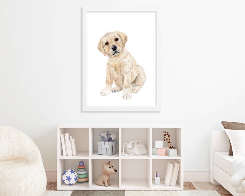 Yellow Lab Puppy Nursery Print Yellow Labrador Print - Etsy
