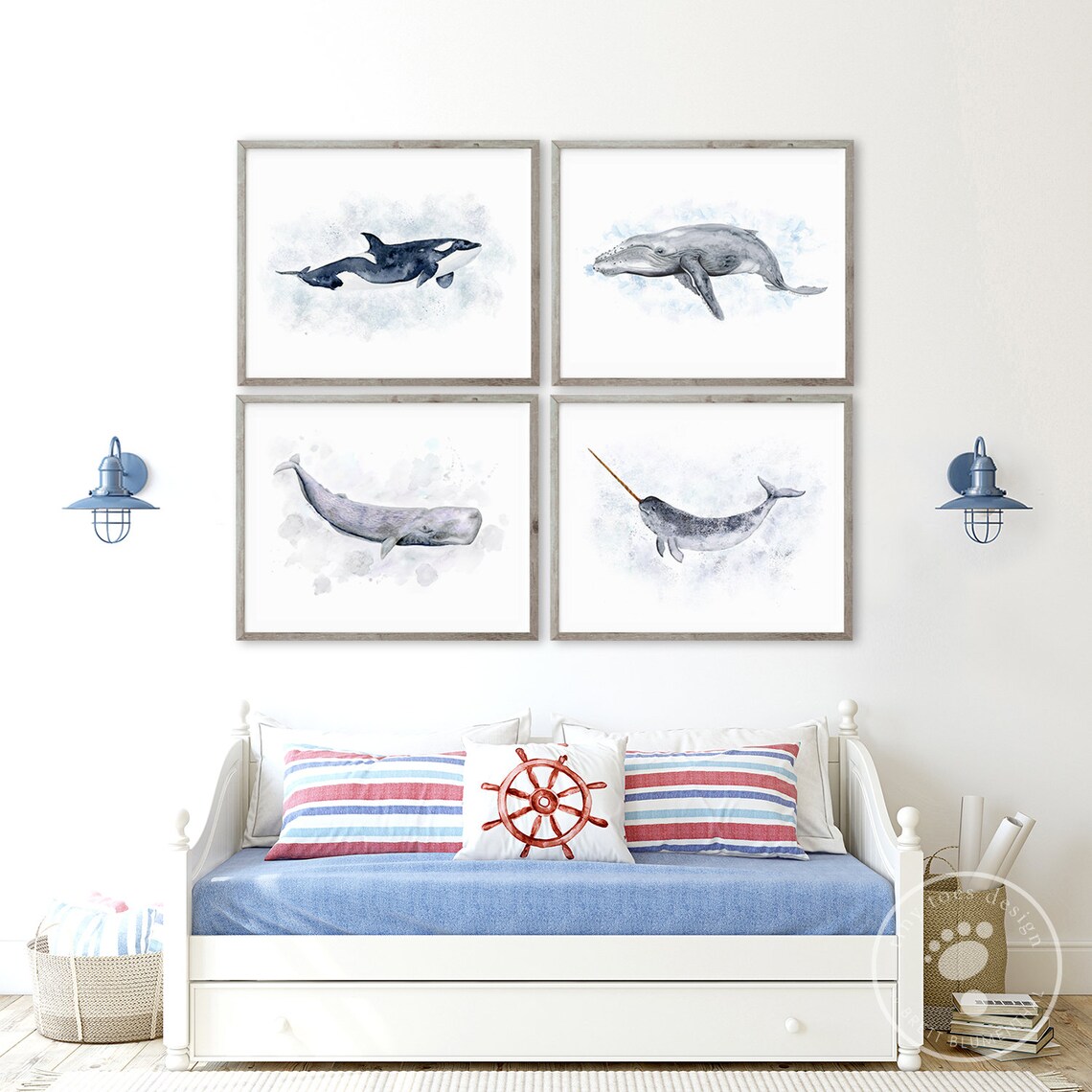 Narwhal Whale Print Narwhal Wall Art Unicorn of the Sea | Etsy
