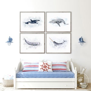 Narwhal, Whale Print, Narwhal Wall Art, Unicorn of the Sea, Whale ...