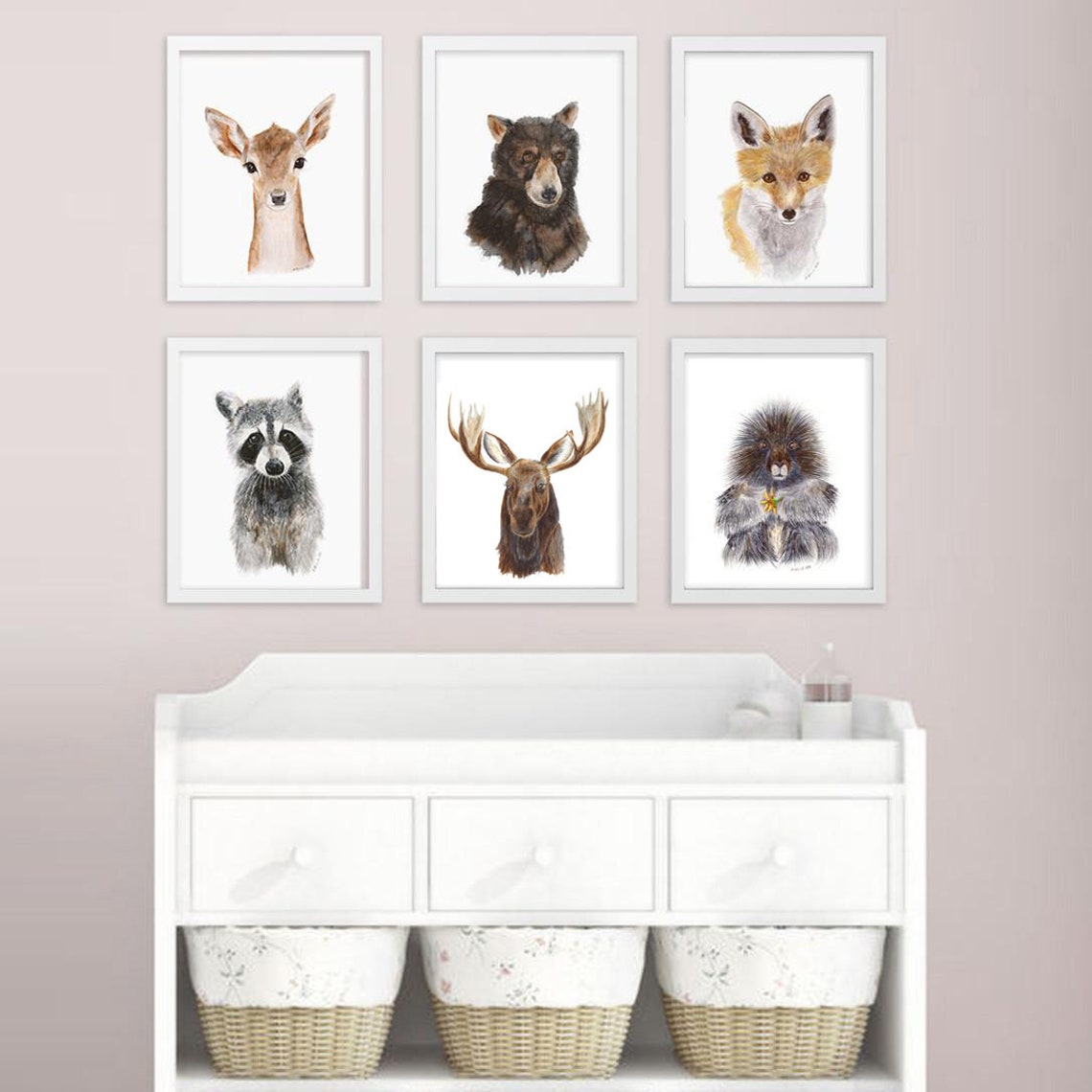 Moose Decor Woodland Nursery Moose Painting Woodland Animal - Etsy