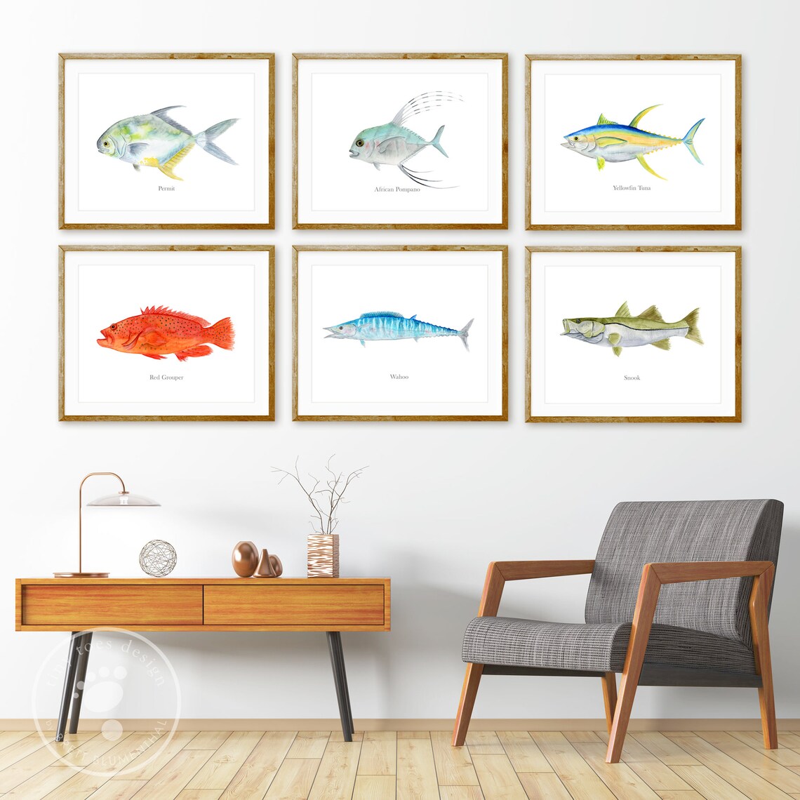 Red Watercolor Fish Red Grouper Fish Painting Grouper Fish - Etsy