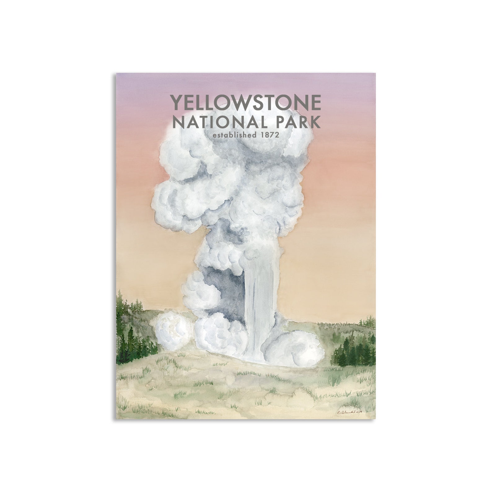 Old Faithful Old Faithful Geyser Old Faithful Art Old | Etsy