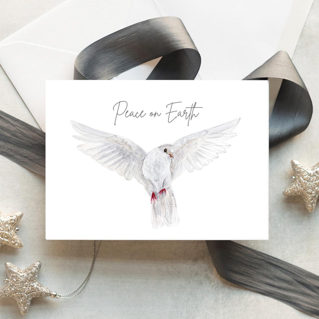Peace Dove Holiday Cards – Peace on Earth Christmas Card Set - Etsy