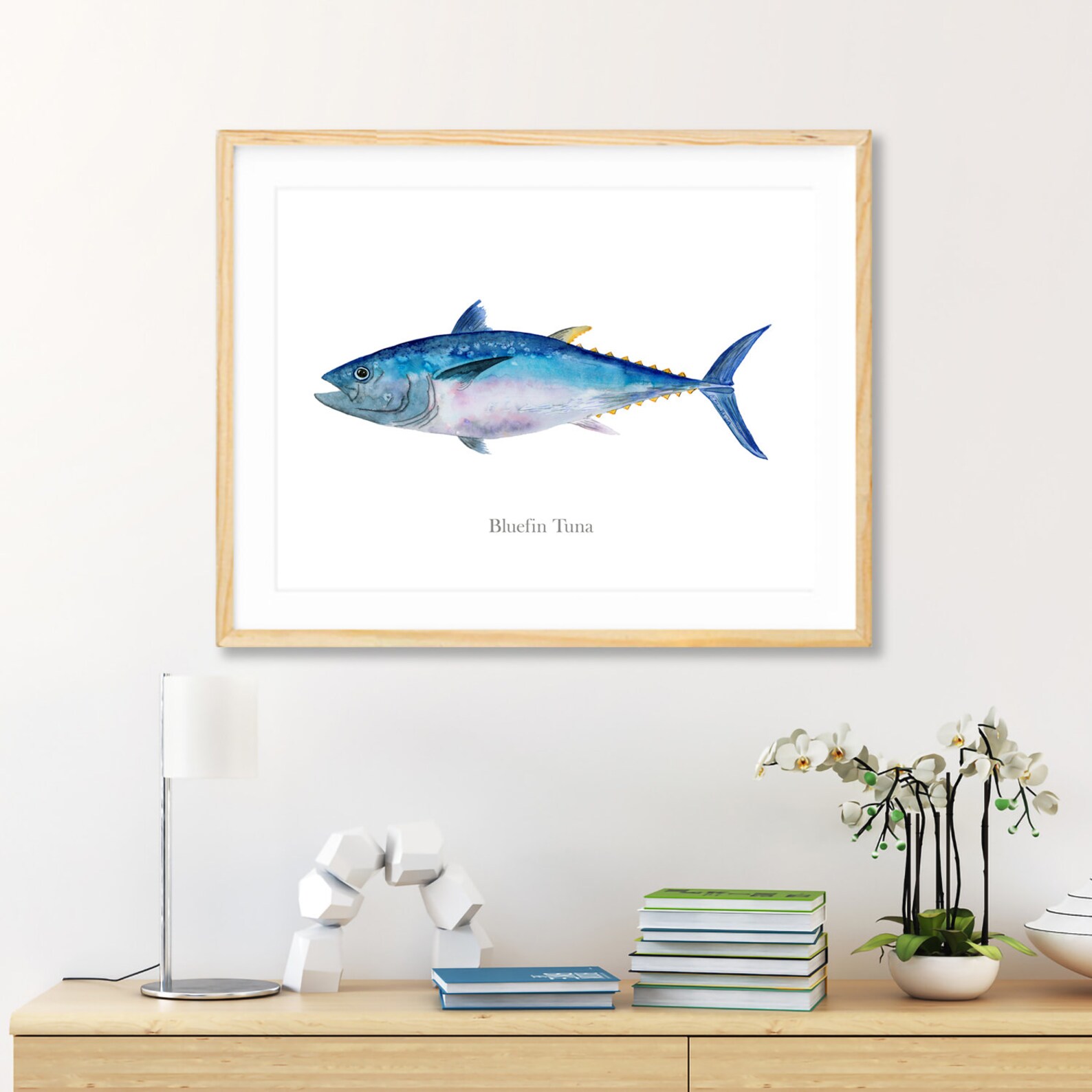 Tuna Print Bluefin Tuna Watercolor Print Nautical Print - Etsy