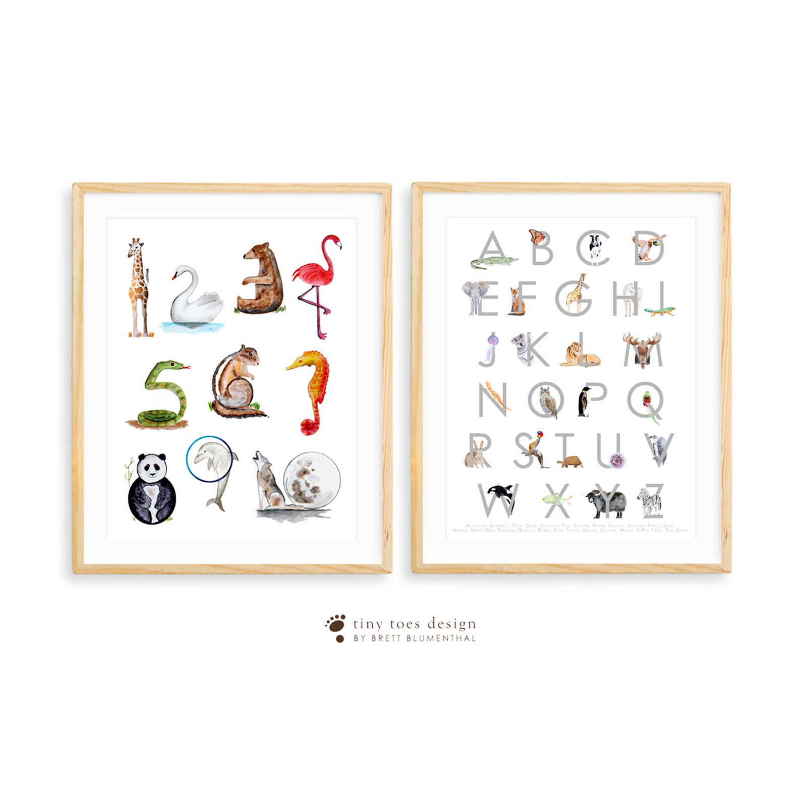 Animal Number Print Kids Number Poster Numbers for Children - Etsy