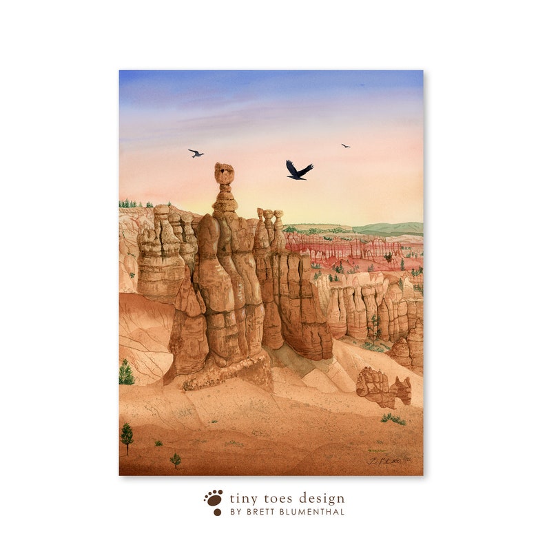 Bryce Canyon National Park Poster | Utah Hoodoos Travel Wall Art - Etsy