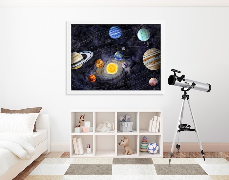 Space Prints Outer Space Print Set of 4 Kids Space Prints | Etsy