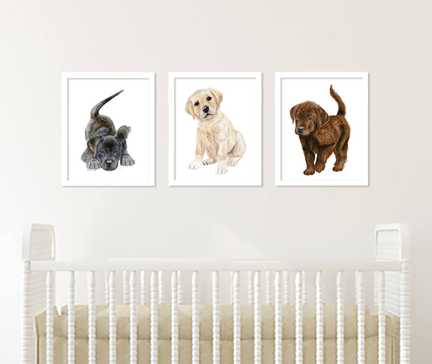 Black Labrador Painting Puppy Nursery Decor Farm Animal | Etsy