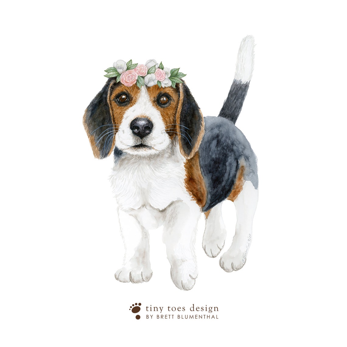 Beagle Puppy Print Dog Nursery Print Puppy Portrait Puppy | Etsy