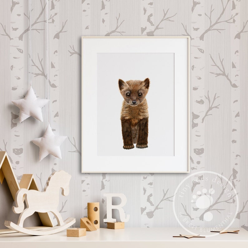 Baby Weasel Print Woodland Nursery Decor Baby Animal Print - Etsy