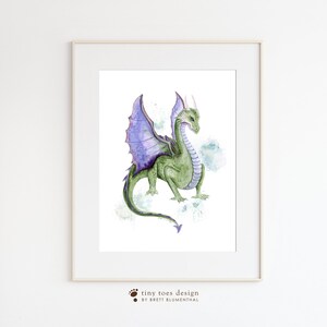 Dragon Print - Large Dragon Poster - Fairy Tale Art - Dragon Nursery ...