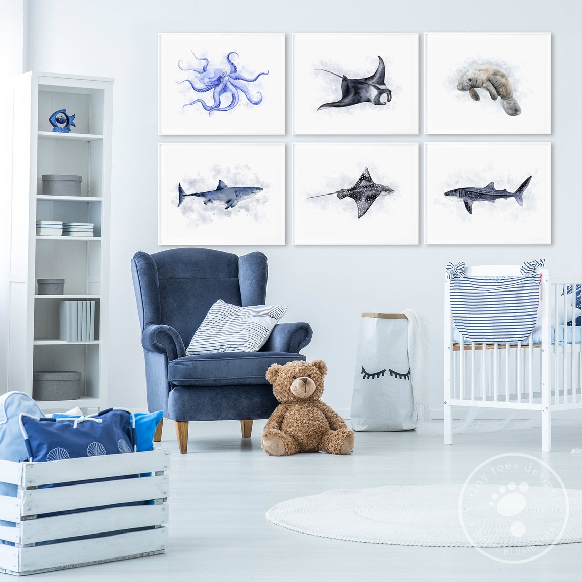 Eagle Ray Print Ocean Animal Art Eagle Ray Wall Art Spotted | Etsy