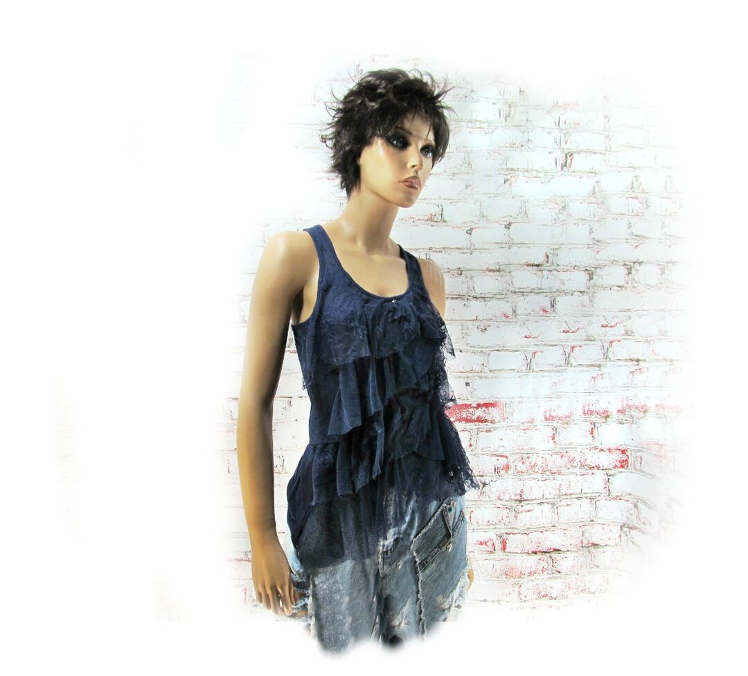 Vintage Upcycled Summer Top - Sleeveless Top -upcycled Top - Altered ...