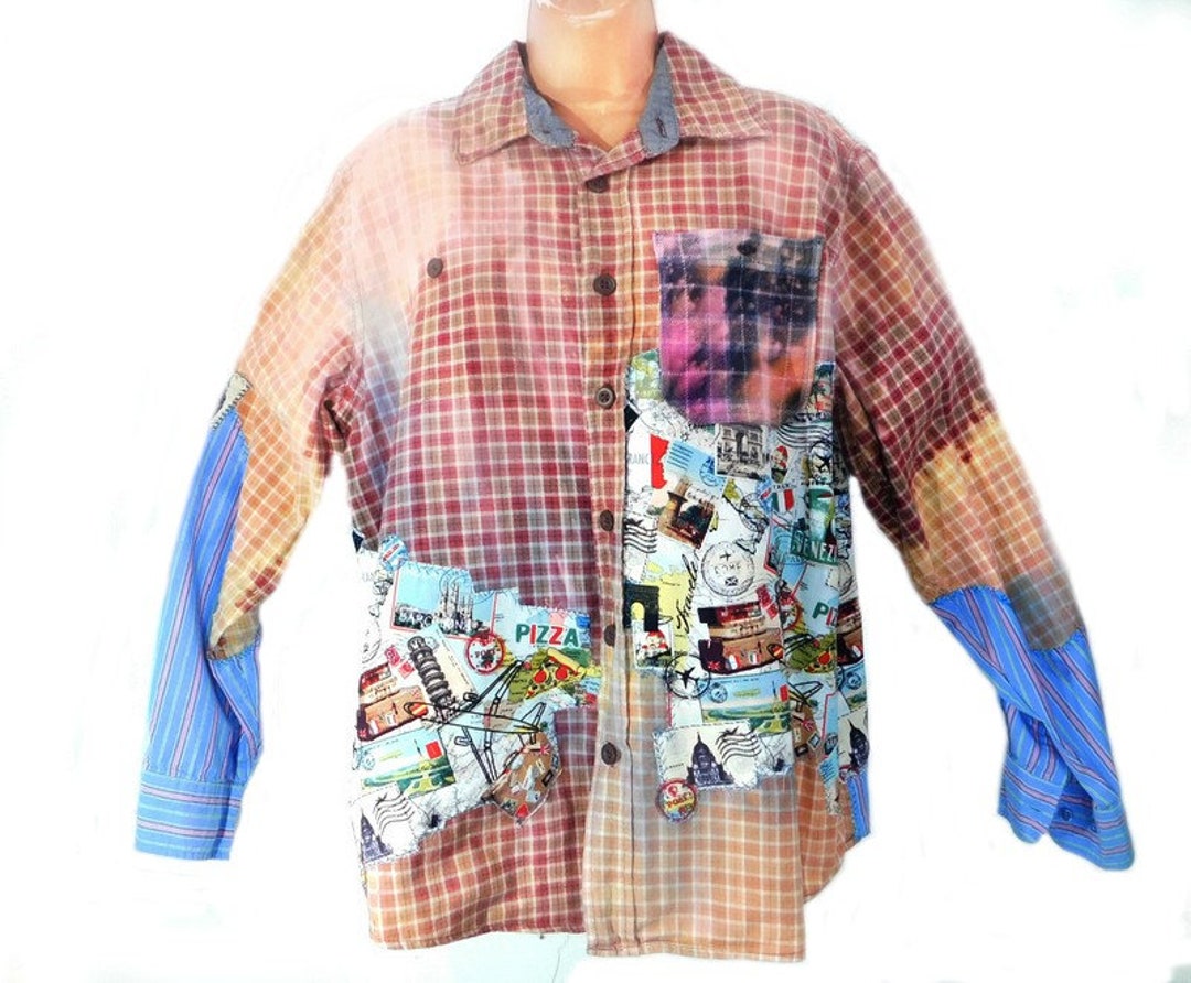 Altered Flannel Shirt Women -frayed Bleached Flannel -boho Hippie ...