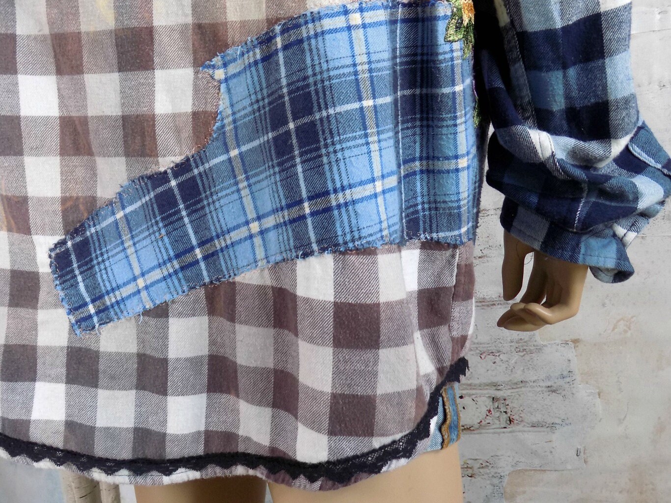 Altered, Repurposed, Revamped, Dip Bleached and Splattered Flannel, 100 ...