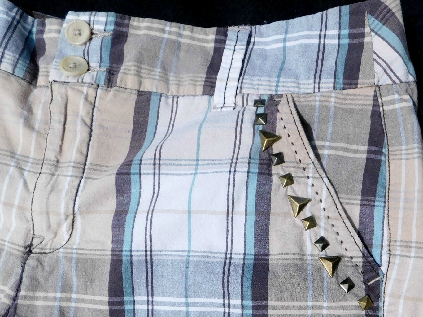 Plaid Short Shorts size 16 Shorts Women Patch Work Shorts - Etsy UK