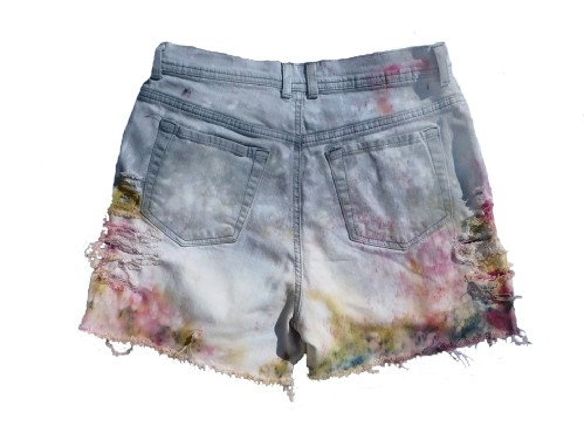 High Waisted Jean Shorts -black Acid Wash Ombre Jean Shorts -grunge ...