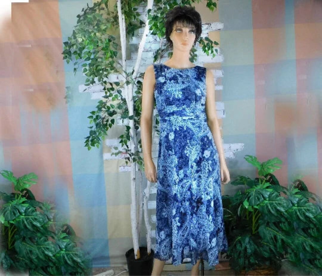 Blue Spring Dress - Summer Dress Women- Vintage Summer Dress Women ...