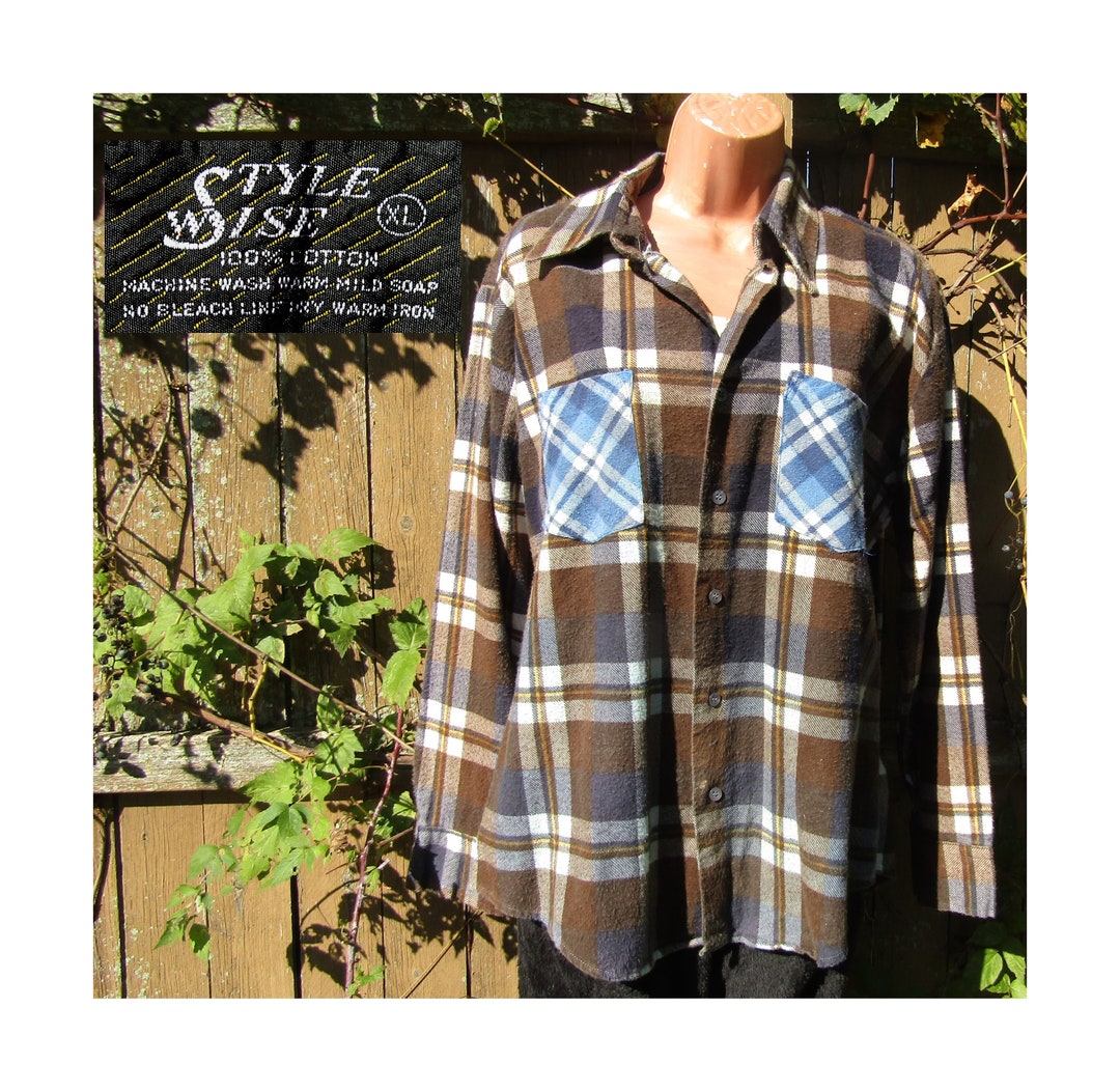 Upcycled Altered Flannel Shirt, Repurposed, Revamped, Altered Flannel ...