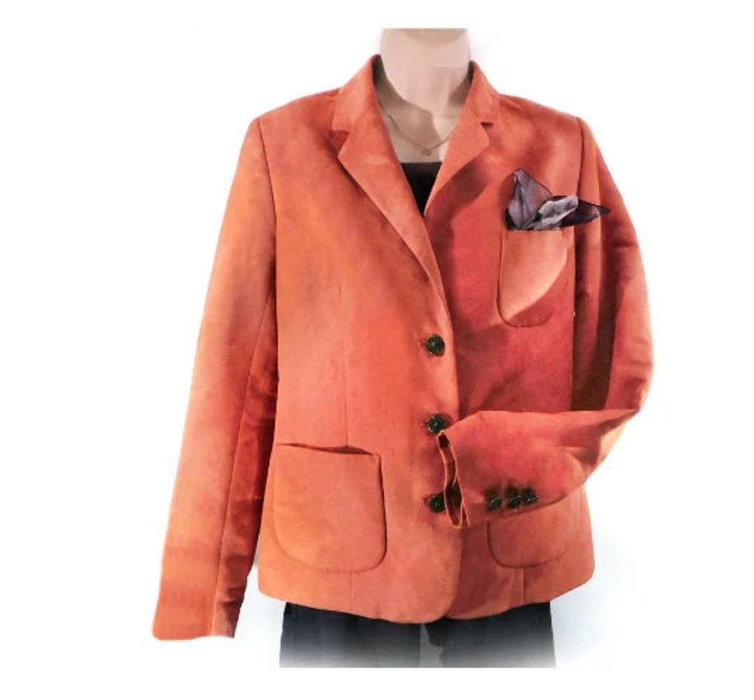 Vintage Burnt Orange Ultrasuede Jacket Blazer ,lined Jacket Blazer ...