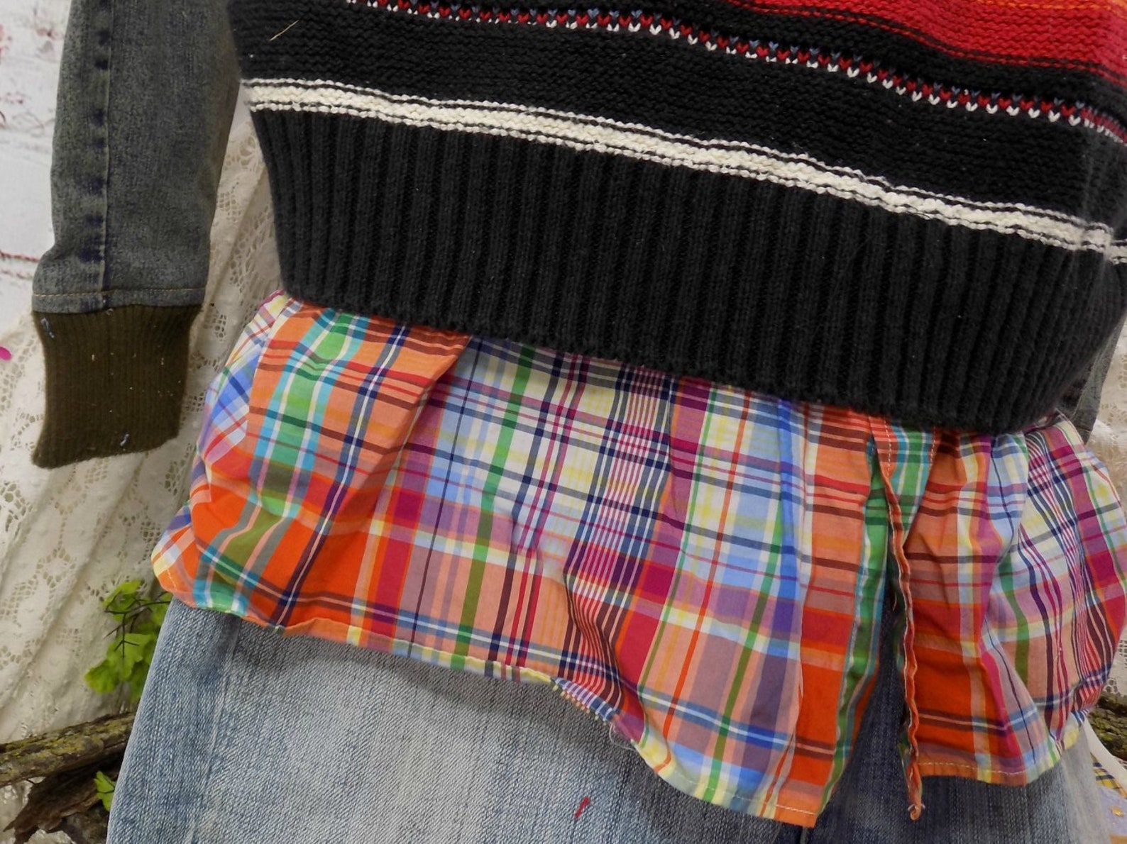 Upcycled Sweater Jacket - OOAK Sweater - Upcycled Sweater Top ...