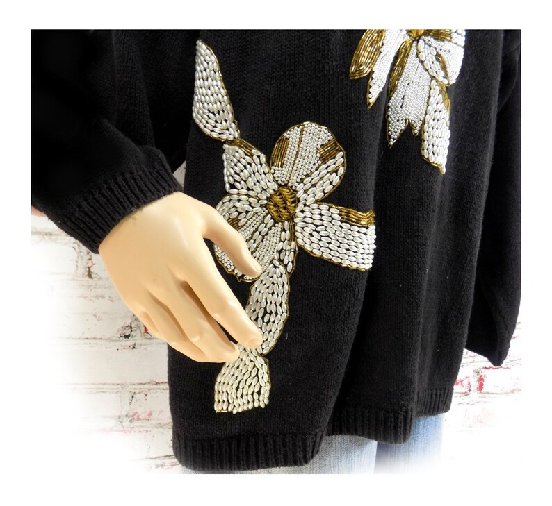 Vintage Beaded Sweater Women Formal Beaded Sweater V Neck - Etsy