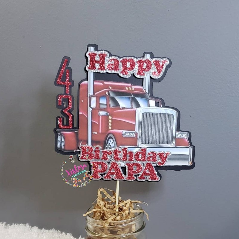 Semi Truck Cake Topper - Etsy