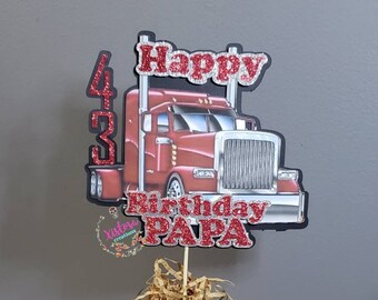 Semi Truck Cake Topper - Etsy