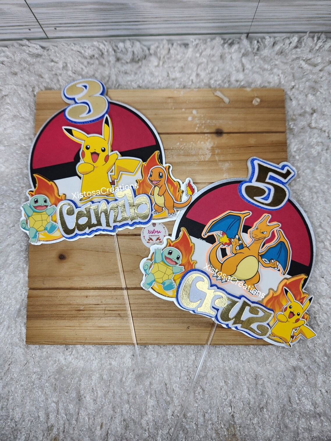 Personalized Pokemon Cake Topper, Pikachu Birthday Party Decor - Etsy