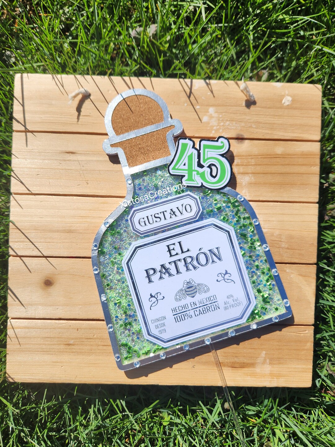 Tequila Cake Topper, El Patron Cake Topper, La Patrona Bottle, Birthday ...