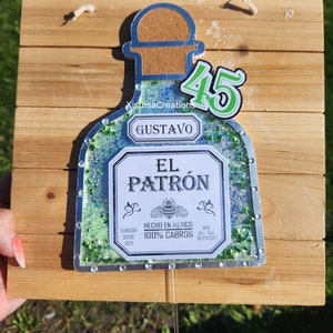 Tequila Cake Topper, El Patron Cake Topper, La Patrona Bottle, Birthday ...