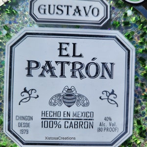 Tequila Cake Topper, El Patron Cake Topper, La Patrona Bottle, Birthday ...