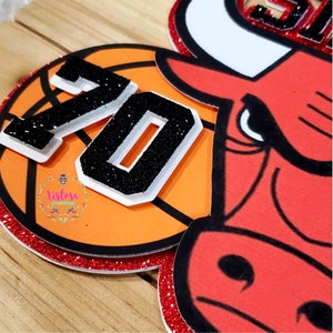 Personalized Bull Basketball Birthday Cake Topper - Etsy
