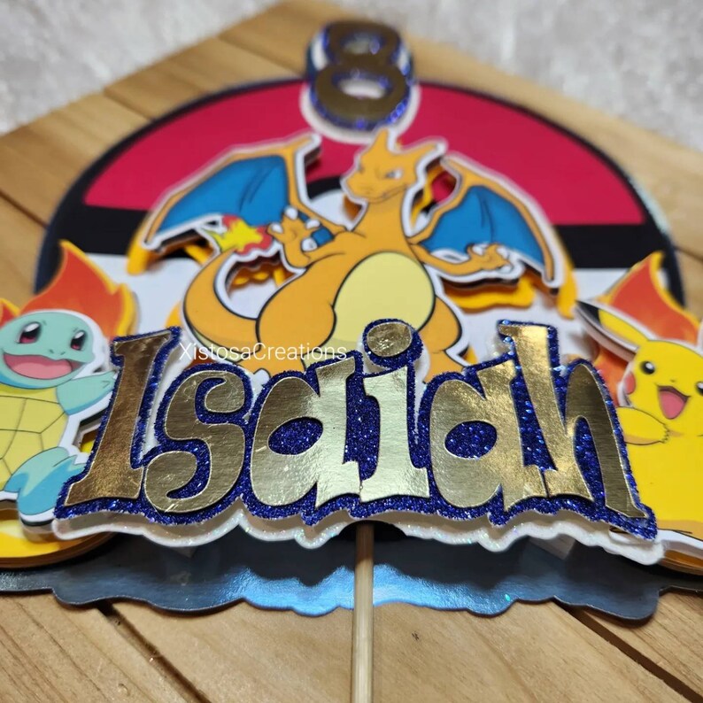 Pokemon Cake Topper / Pikachu / Charizard / Squirtle / - Etsy