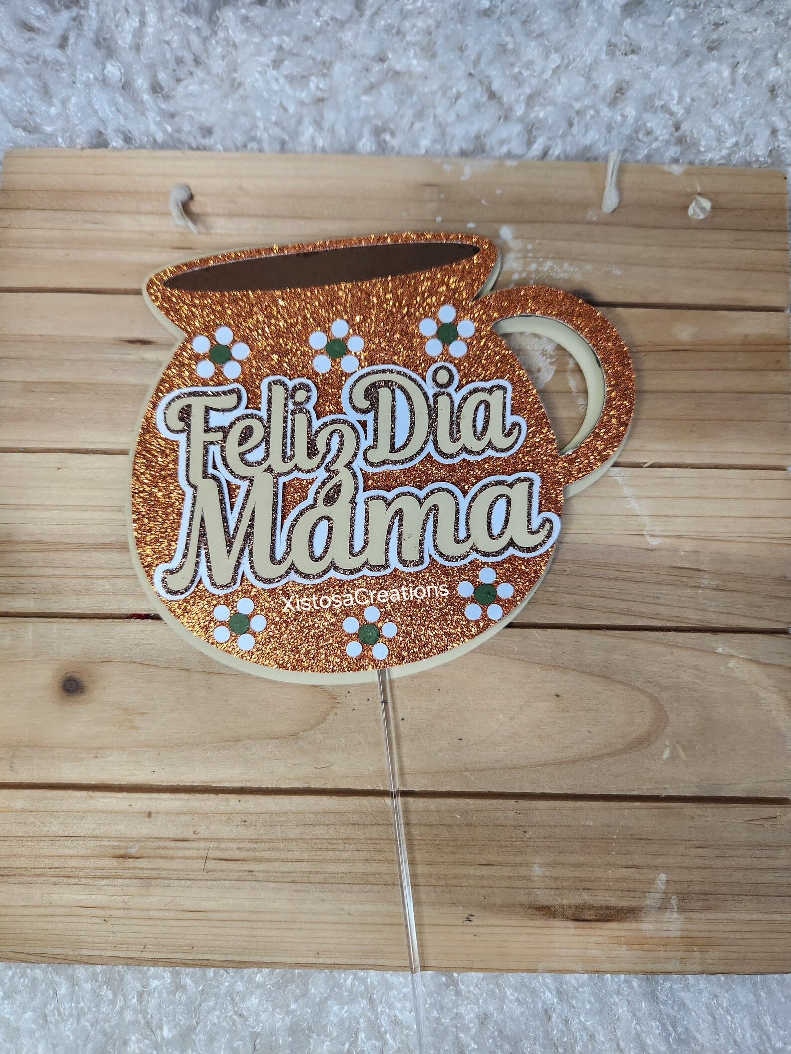 Taza De Barro Cake Topper, Mother's Day Cake Topper, Mexican Cup ...