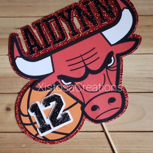 Personalized Bull Basketball Birthday Cake Topper - Etsy