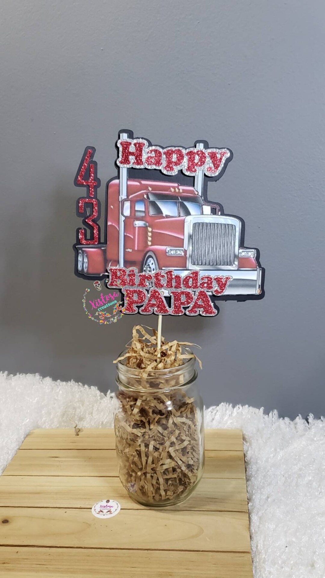 Trucker Cake Topper, Truck Driver Cake Topper, Semi-truck Topper, Party ...