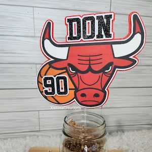 Personalized Bull Basketball Birthday Cake Topper - Etsy