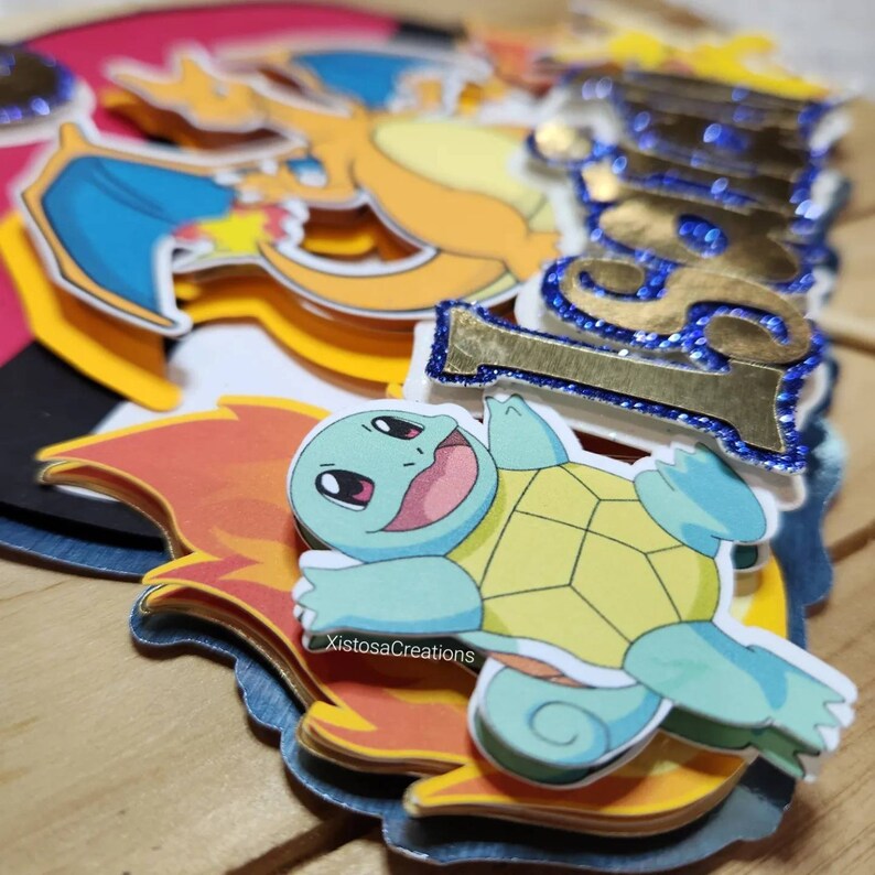 Pokemon Cake Topper / Pikachu / Charizard / Squirtle / - Etsy