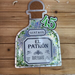 Tequila Cake Topper, El Patron Cake Topper, La Patrona Bottle, Birthday ...