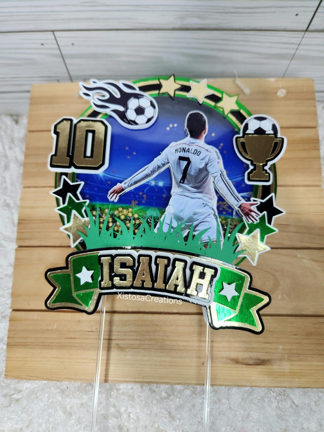 Soccer Cake Topper, Shaker Cake Topper, Fútbol Cake Toppers, LED Light ...