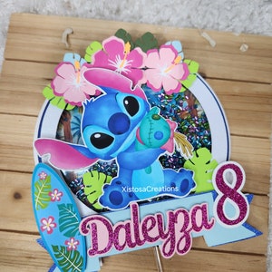 Stitch Inspired Cake Topper, Shaker Cake Topper, Custom Cake Toppers ...