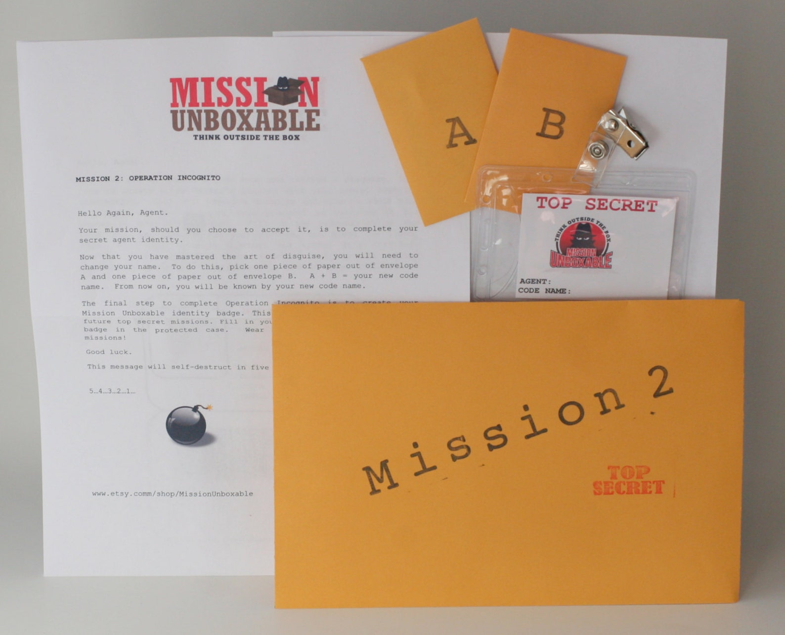 Secret Agent Spy Kit With 2 Top Secret Missions -- Mystery Party, Spy ...