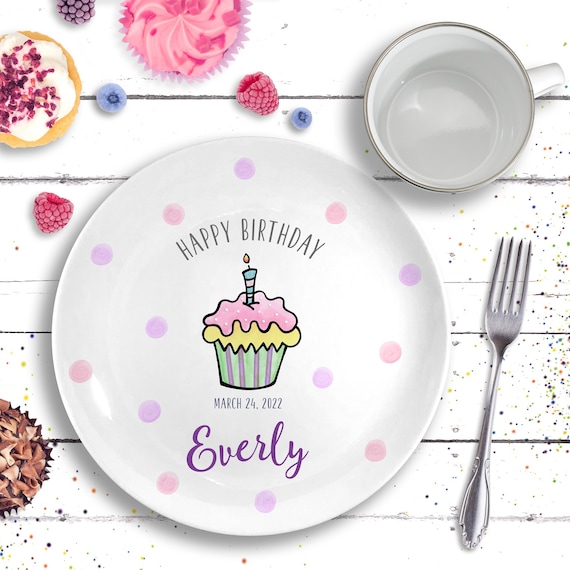 Baby Girl Birthday Plate Personalized Ceramic Baby Girl Gift 1st Birthday Gift Girl First Birthday Plate Birthday Party Decor Etsy