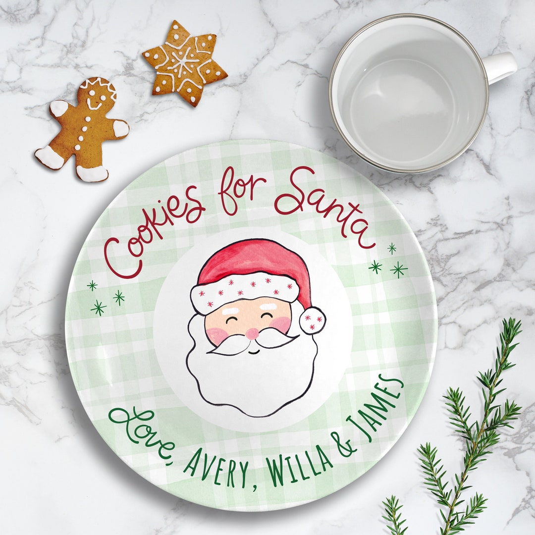 Personalized Cookies for Santa Plate, Ceramic Christmas Eve Cookies in ...