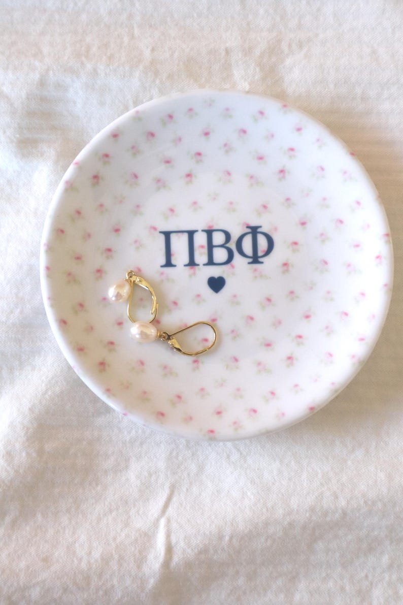 Personalized Sorority Jewelry Dish, Alpha Phi, Gamma Phi, Pi Phi, Chio ...