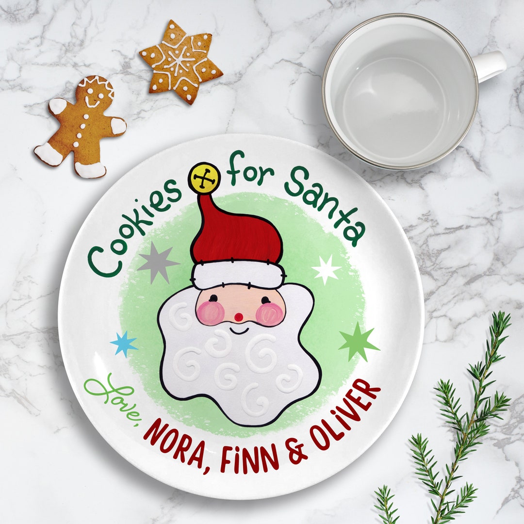 Christmas Eve Plate for Kids, Cookies for Santa Plate Set, Kids ...