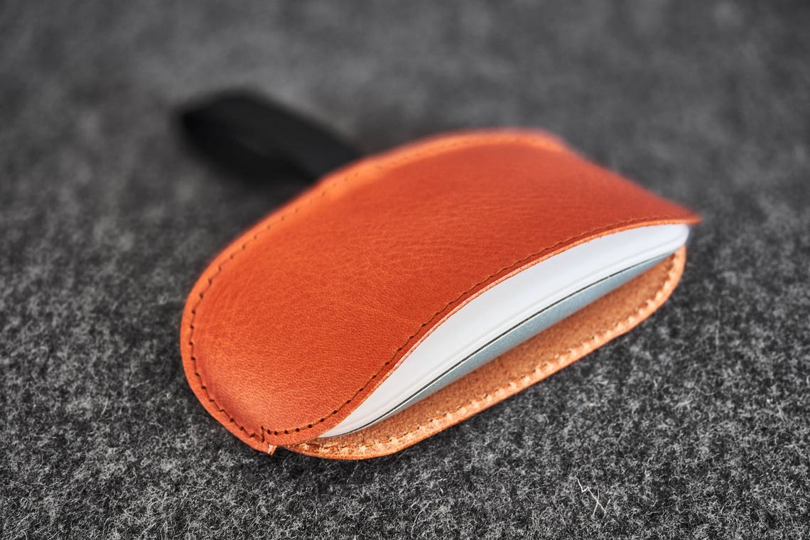 Leather Apple Magic Mouse Case Hand-stitched Tan Leather | Etsy