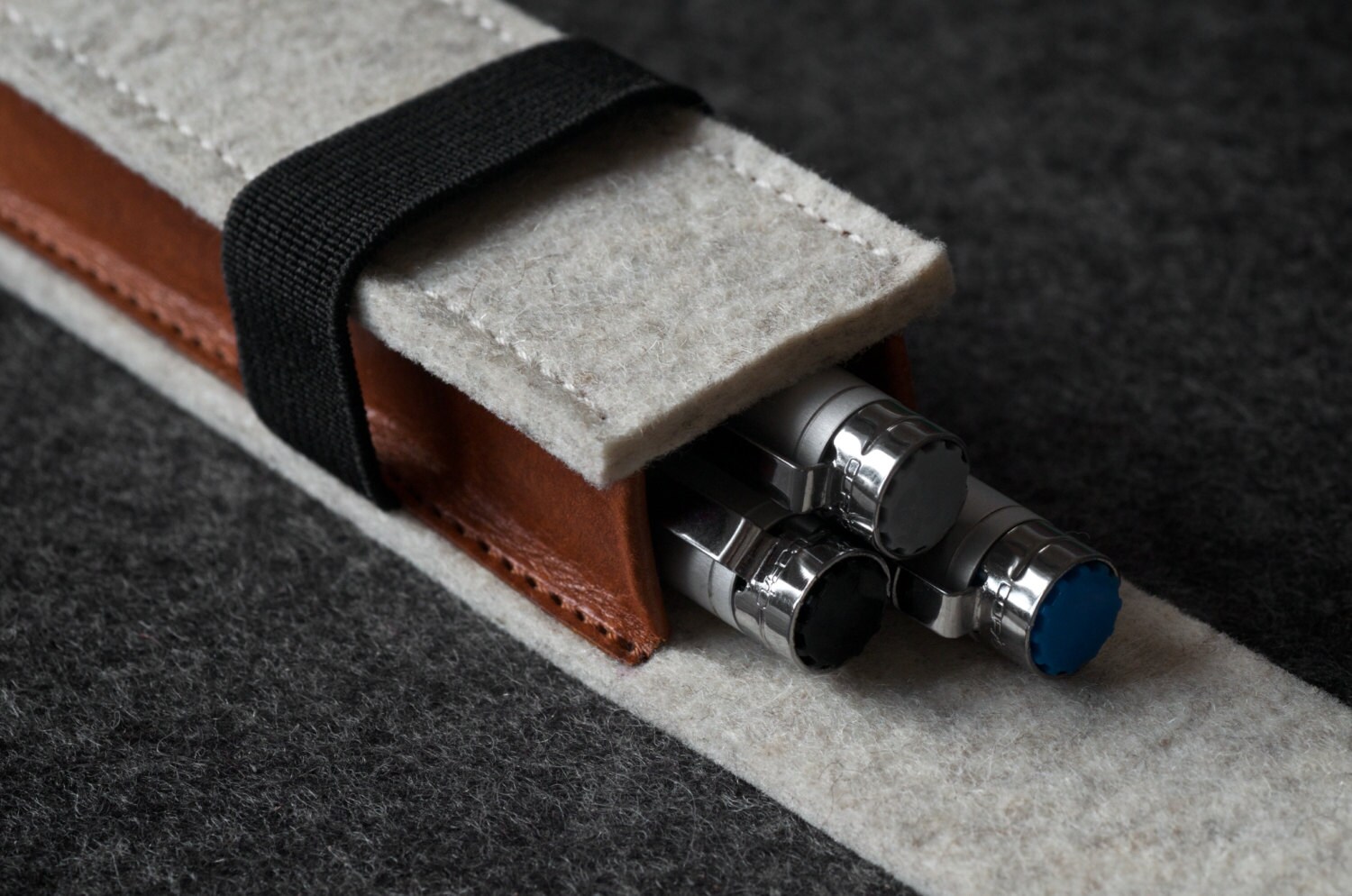 Felt Leather Pen Pencil Case Holder Hand Made KZNR - Etsy
