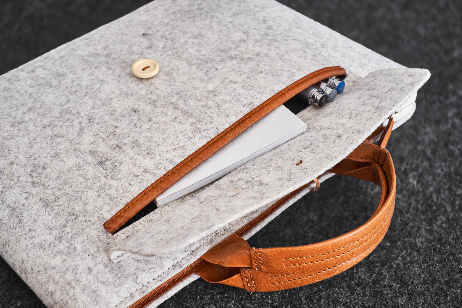 Laptop Felt and Leather Folio W/handle Hand-made - Etsy